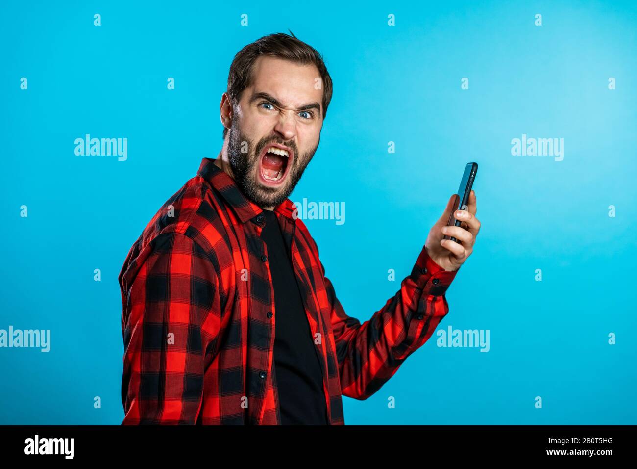 Businessman shouting in telephone hi-res stock photography and images ...