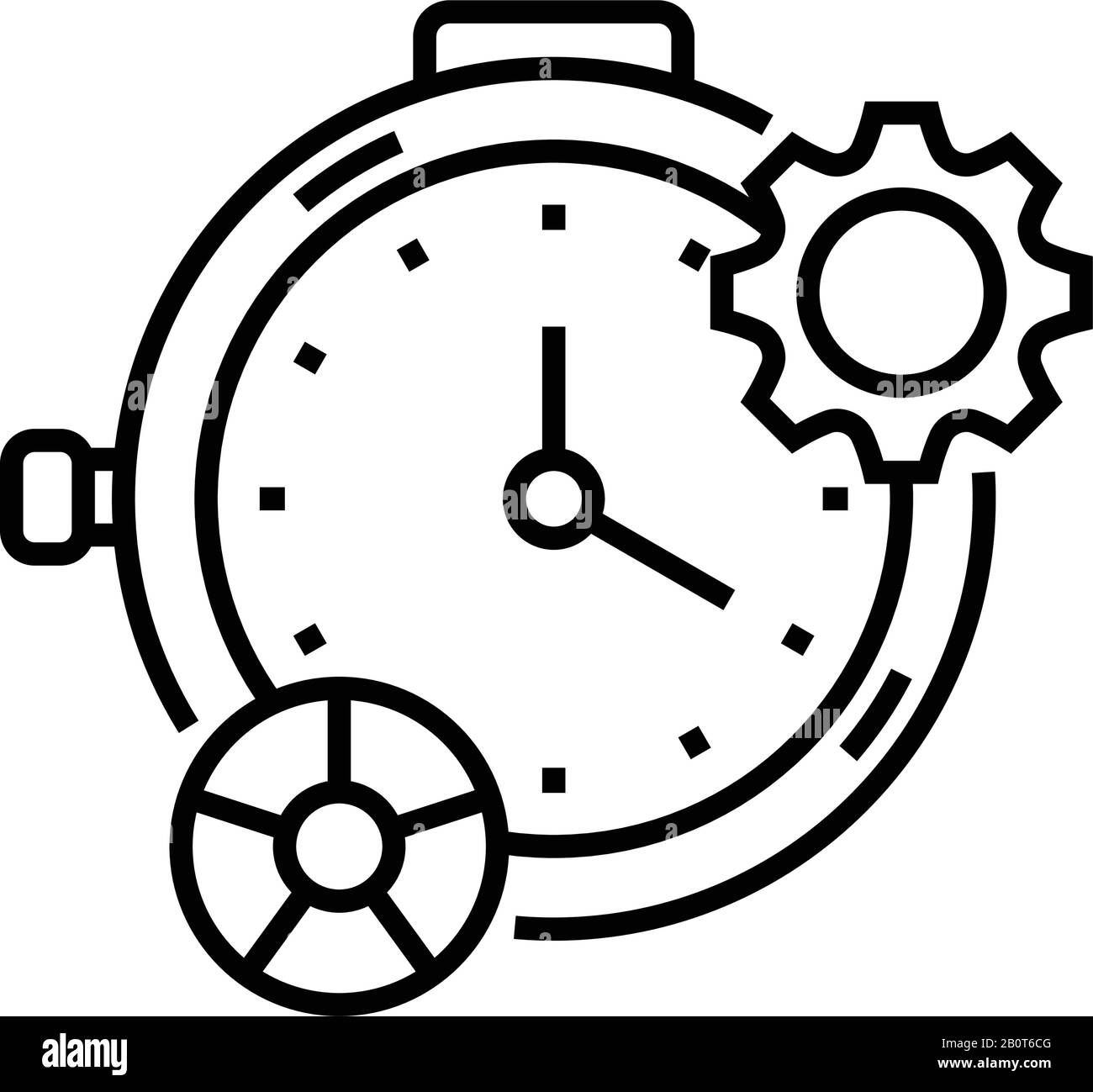 Alarm settings line icon, concept sign, outline vector illustration ... Alarm settings line icon, concept sign, outline vector illustration ...