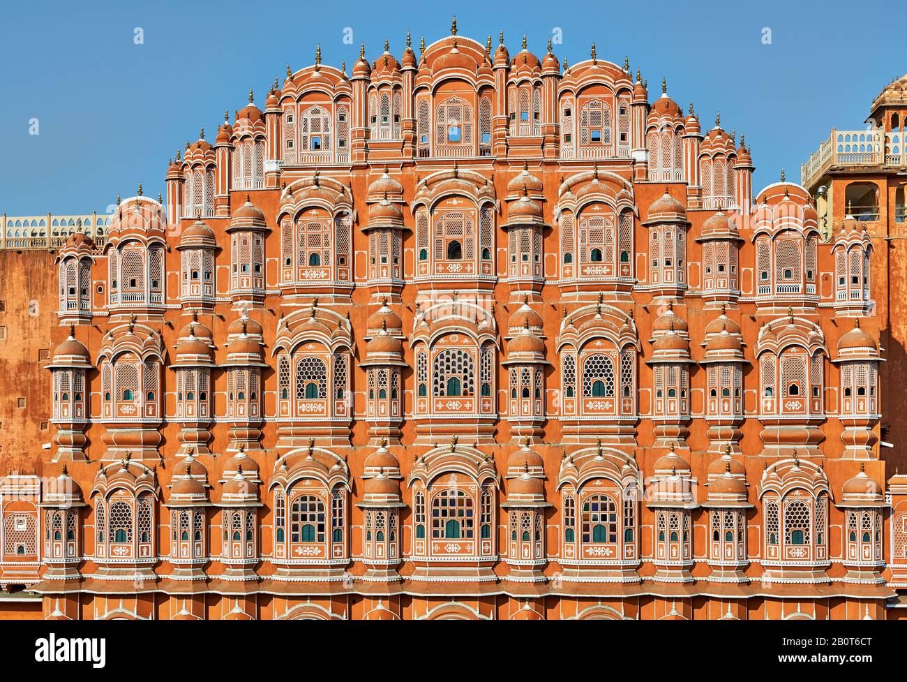Front facade of Palace of the Winds, Hawa Mahal, Jaipur, Rajasthan ...