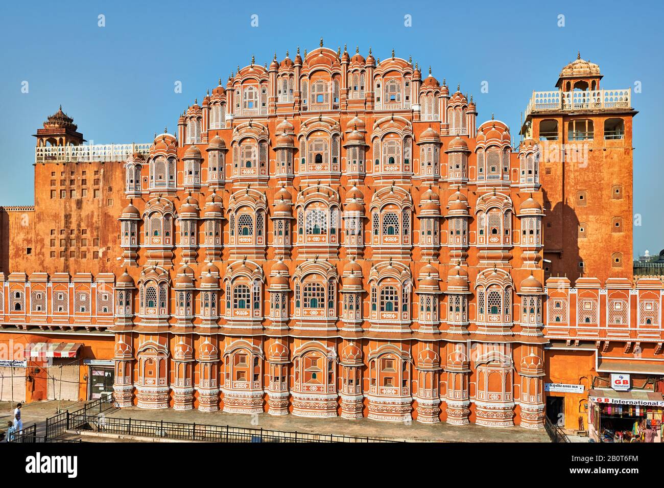 Front facade of Palace of the Winds, Hawa Mahal, Jaipur, Rajasthan ...