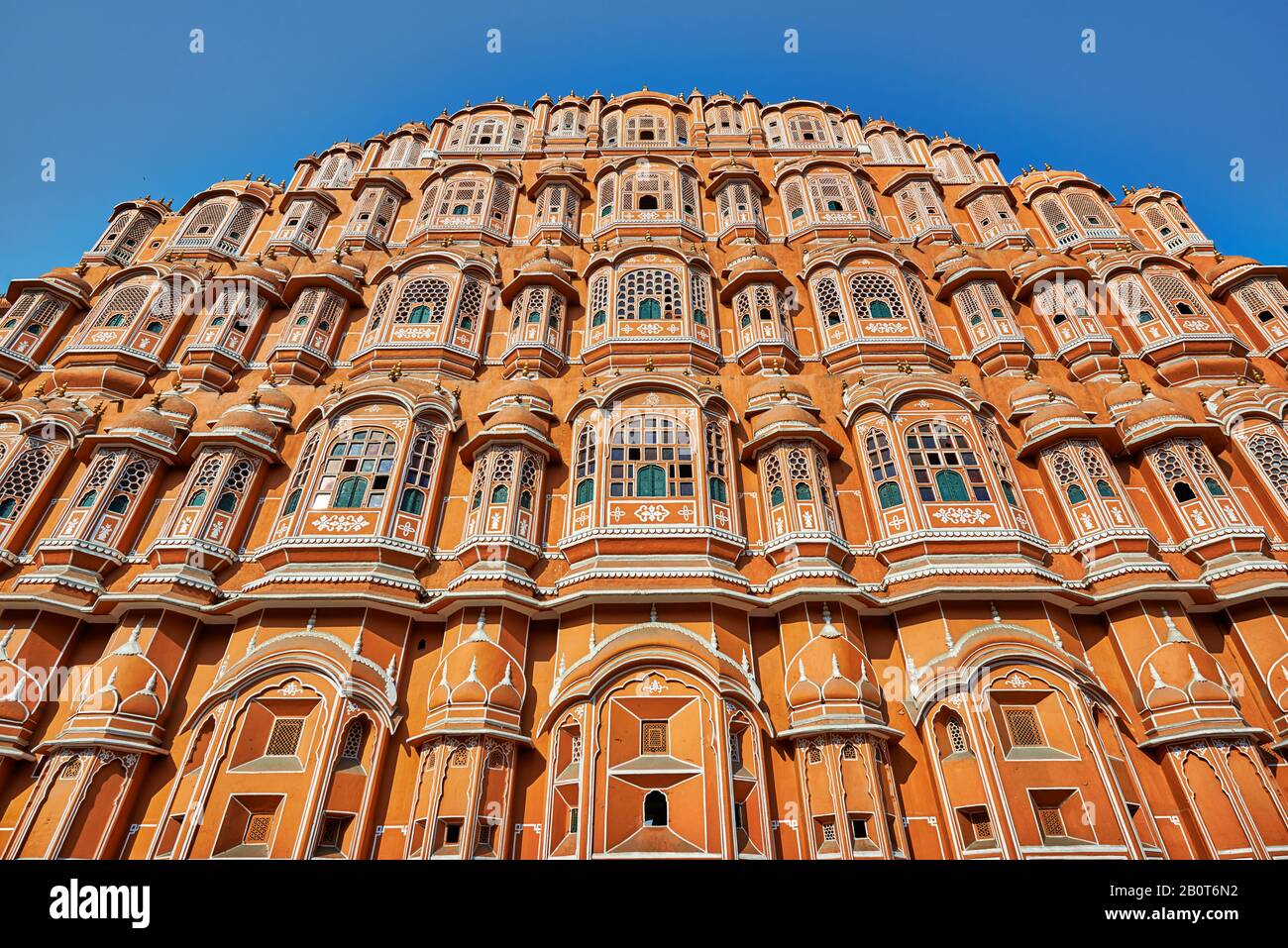 Front facade of Palace of the Winds, Hawa Mahal, Jaipur, Rajasthan ...
