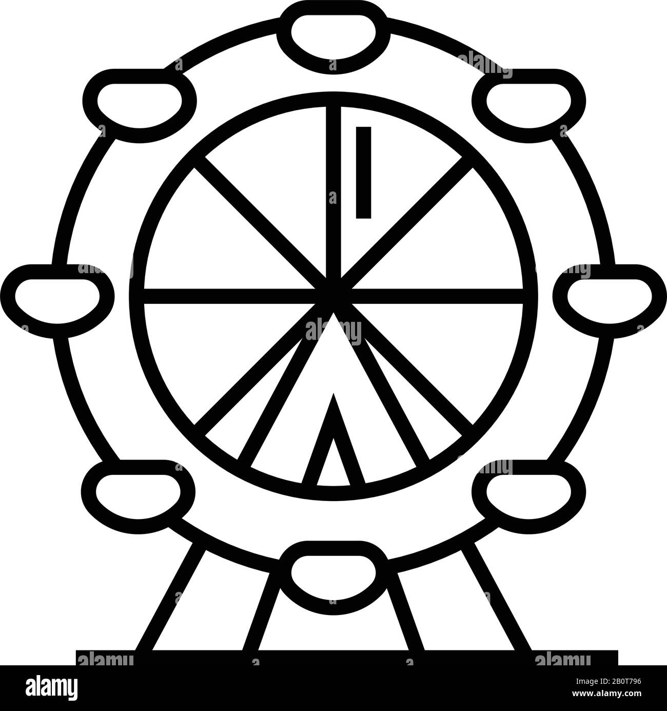 Big wheel line icon, concept sign, outline vector illustration, linear ...