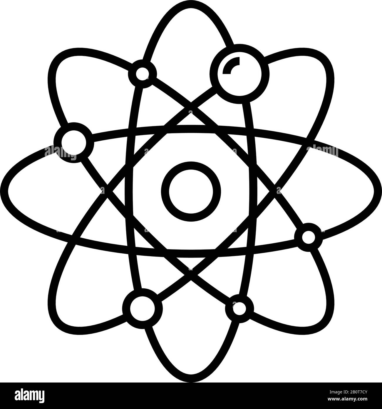 Atom model line icon, concept sign, outline vector illustration, linear ...