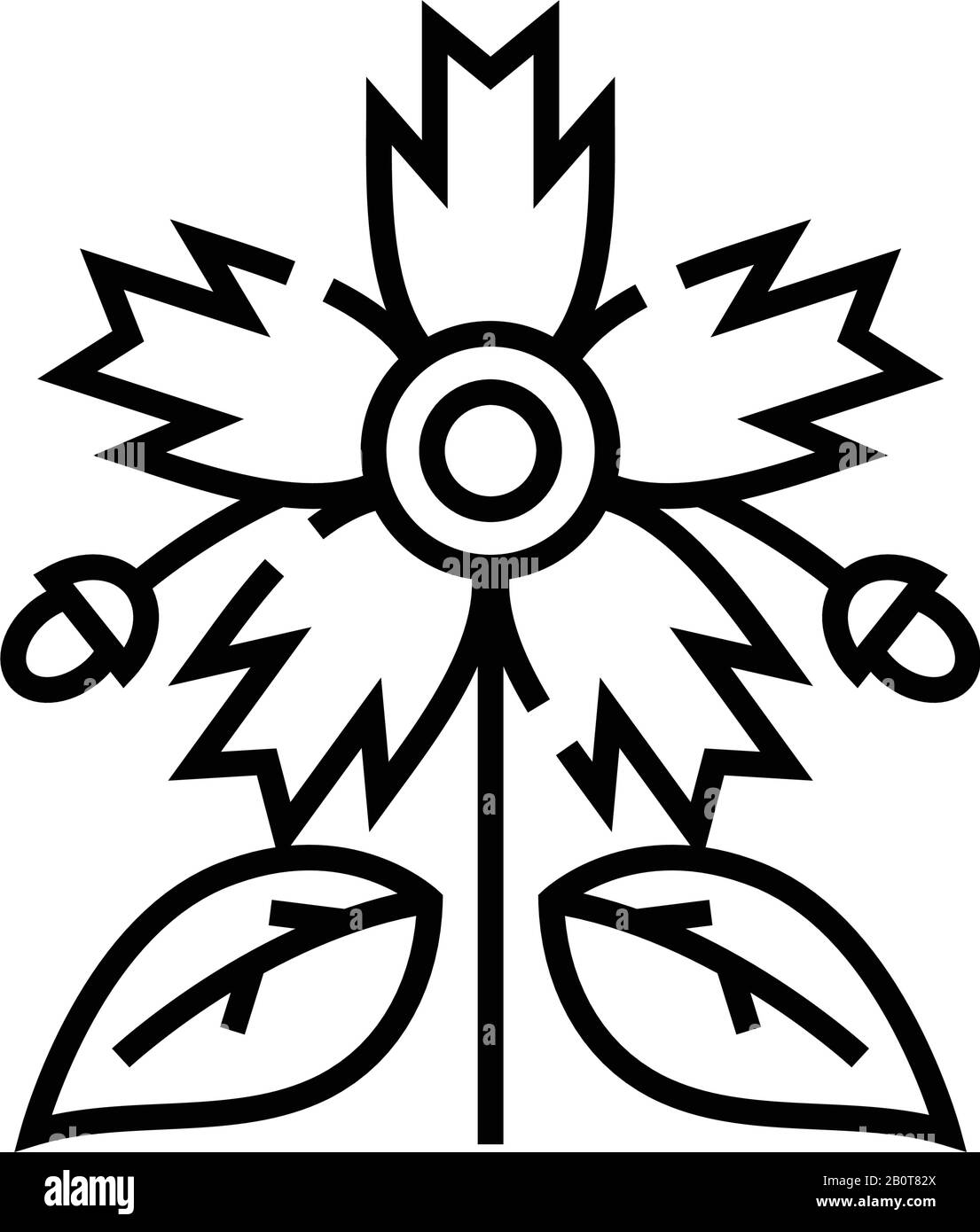 Blossoming flowers line icon, concept sign, outline vector illustration ...
