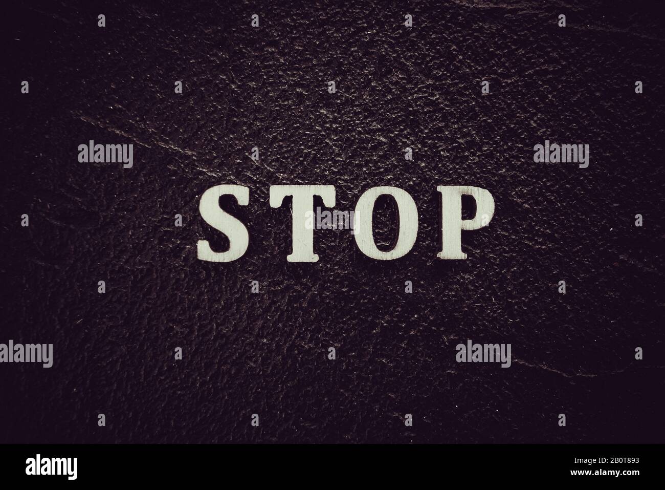 STOP Written On Blackboard. Stop Text Stock Photo - Alamy