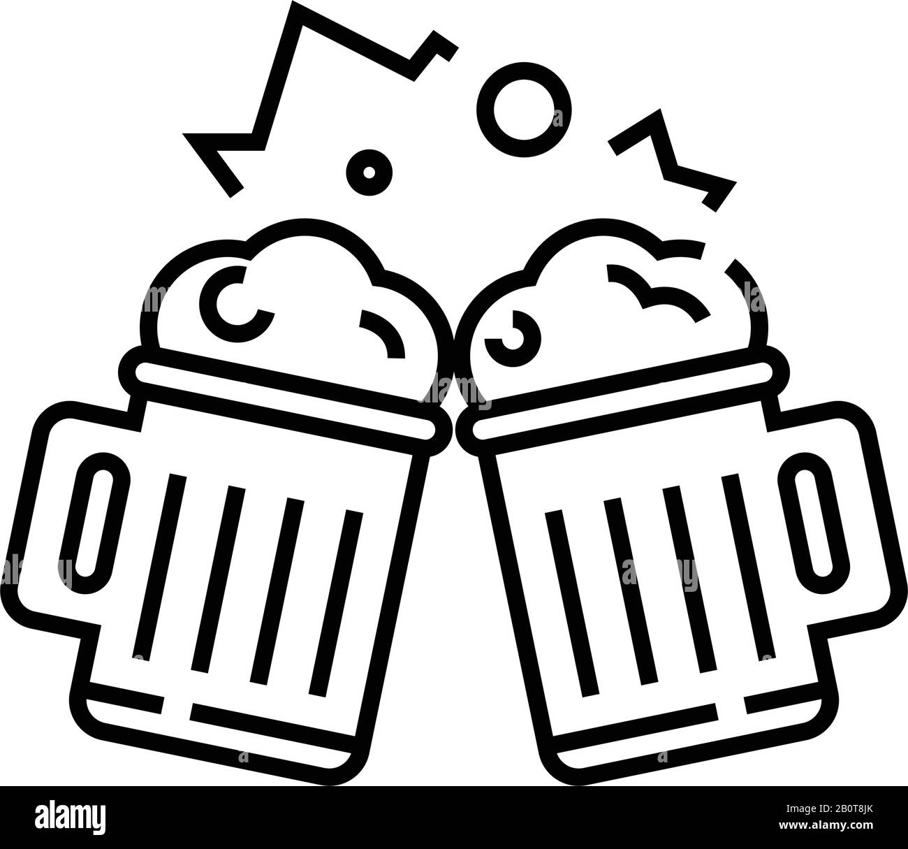 Beer line icon, concept sign, outline vector illustration, linear ...