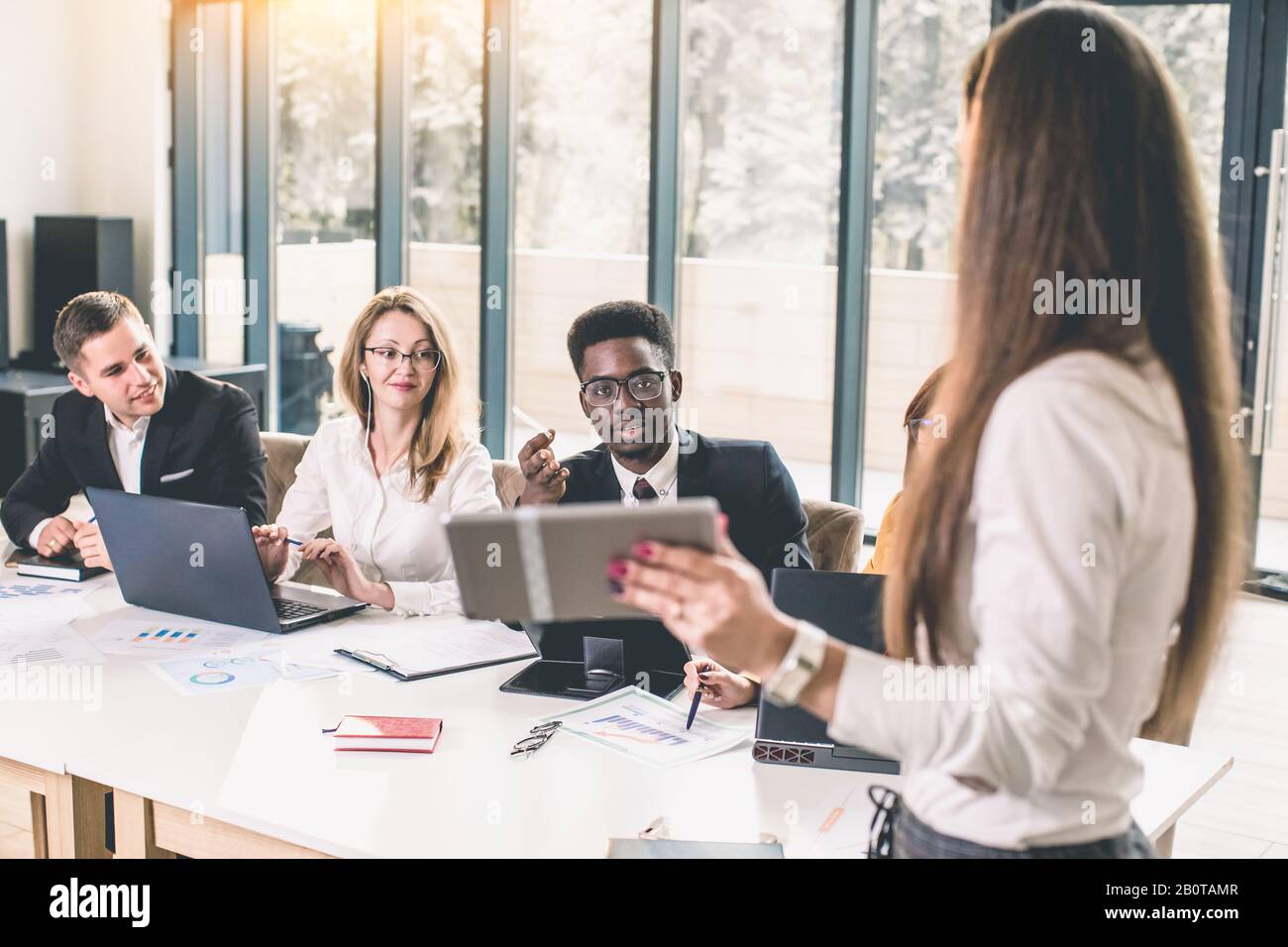 Business People Meeting Discussion Working Concept Stock Photo - Alamy