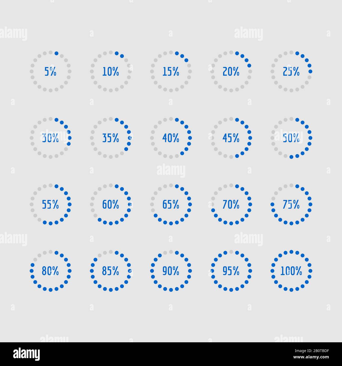 Pie charts, circle percentage diagrams of loading. Progress chart percentage, illustration of ...