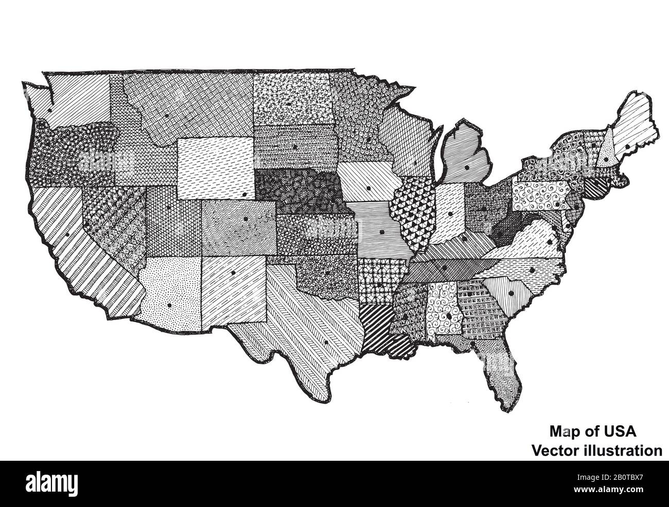 Map of USA with regions and infographic. White and black graphic ...