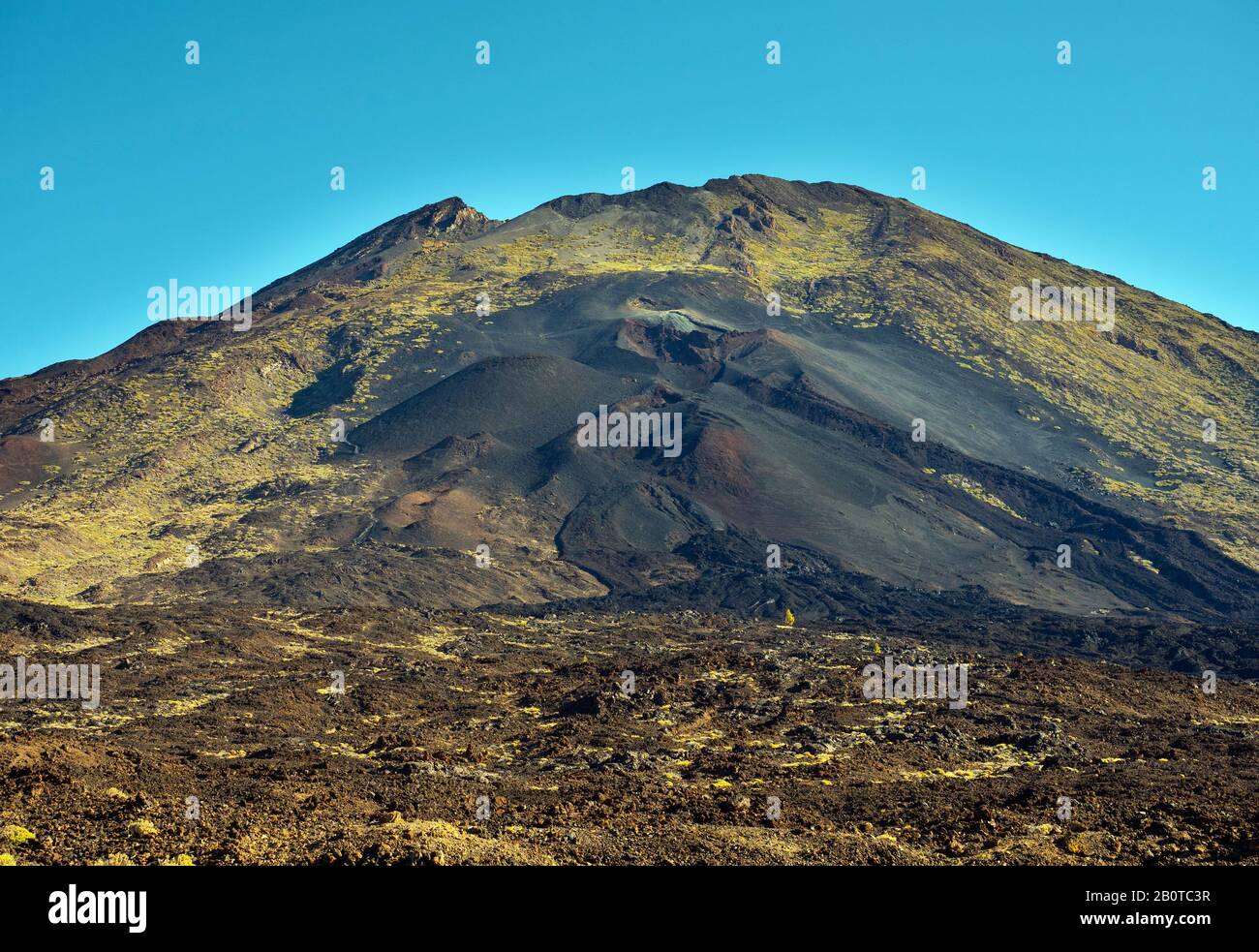 Pico Viejo volcano area showing larva flows second highest peak of ...