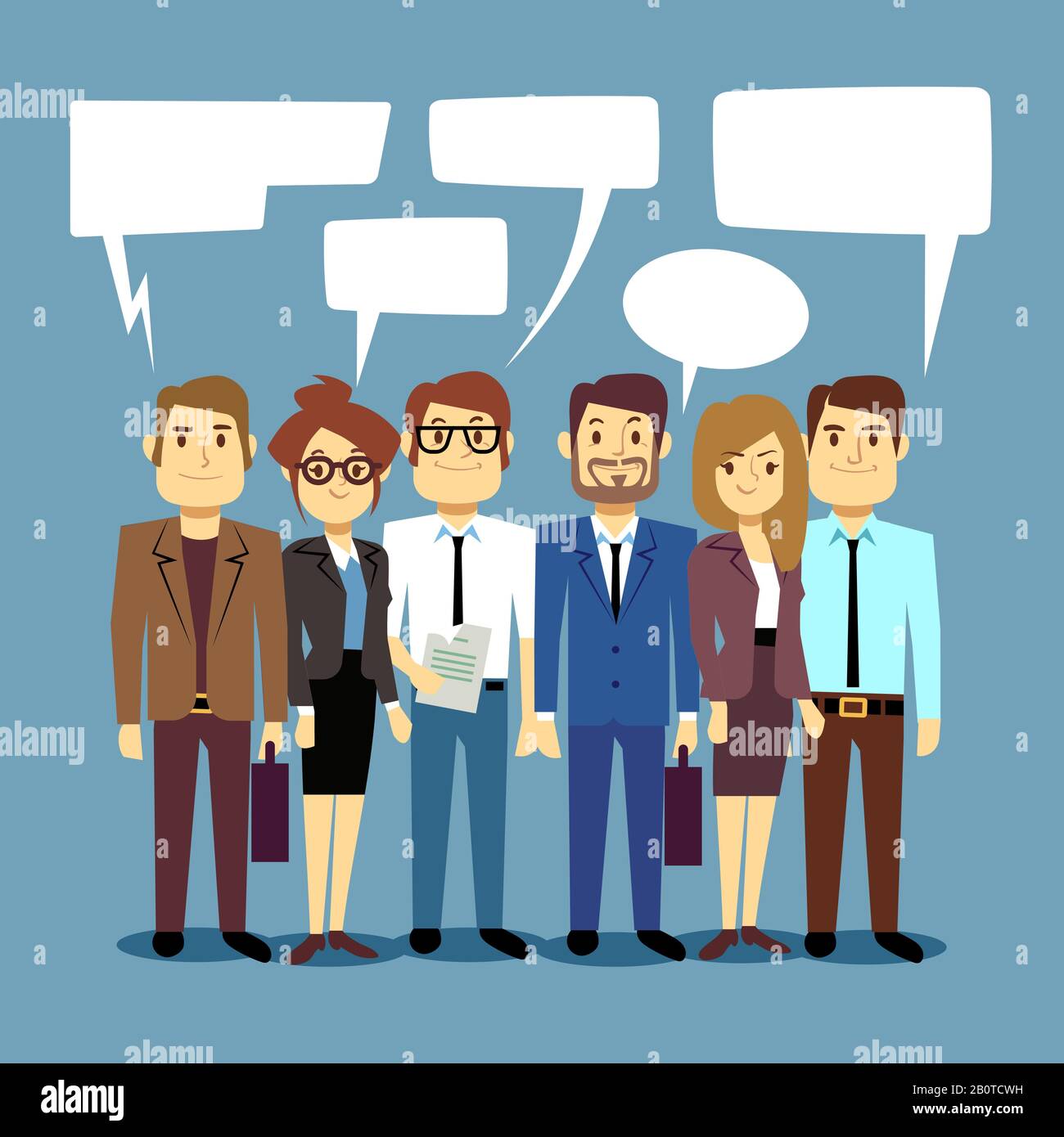 Group of business people talking. Teamwork vector concept with human ...