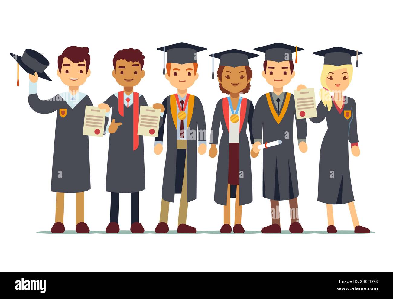 School college graduation cartoon hi-res stock photography and images ...