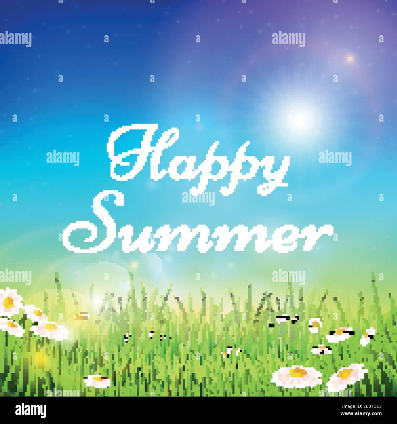 Spring and summer vector background with green grass and bright ...