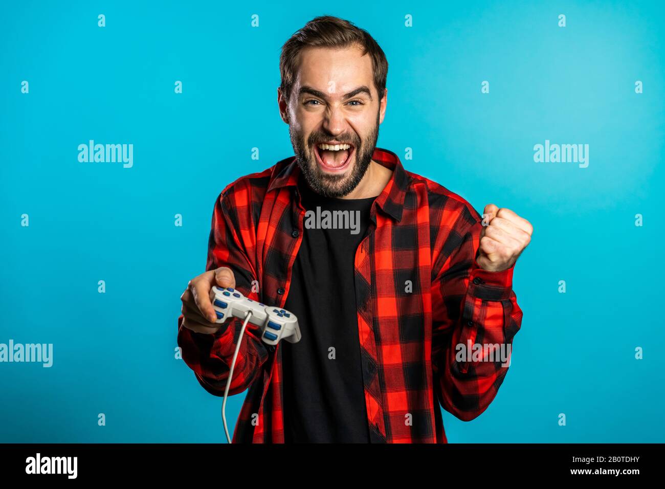African american man joystick playing hi-res stock photography and ...