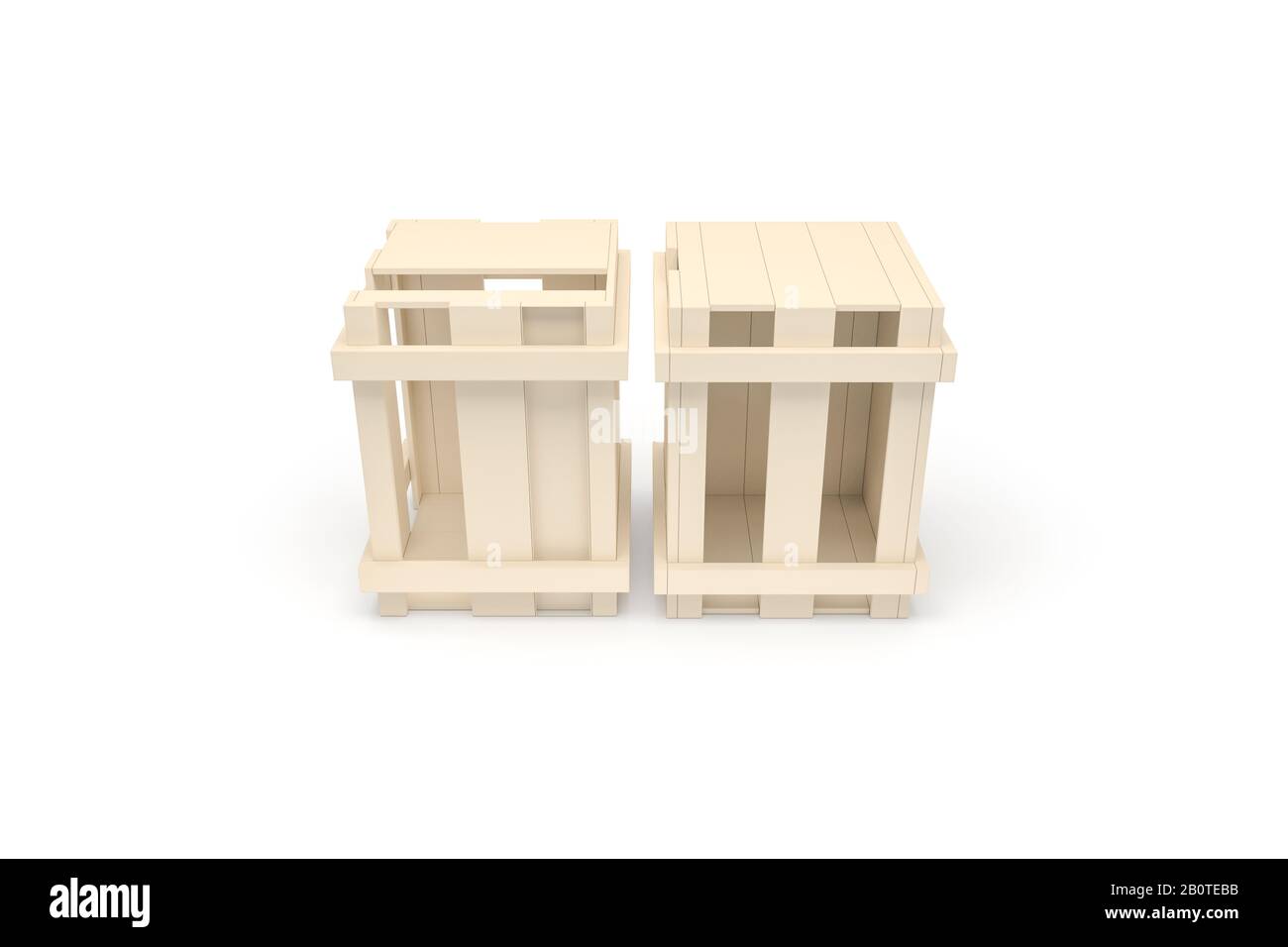 3d rendering of wooden crate, isolated on white background Stock Photo ...