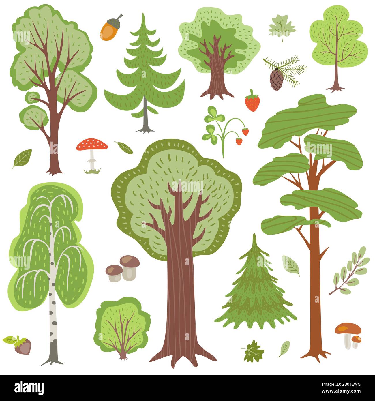 Mushroom flora forest Stock Vector Images - Alamy