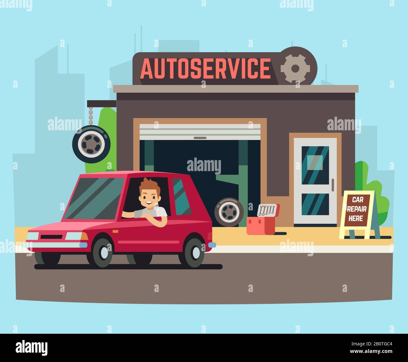 Automotive Service Garage Clip Art Repair Shop Stock Illustrations