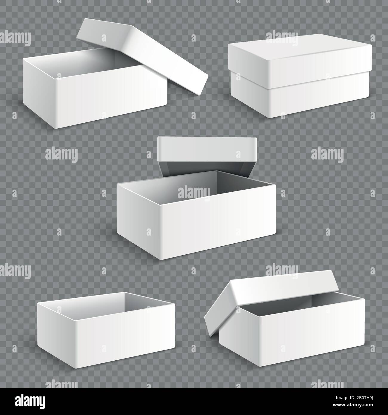 Blank white packaging paper box with transparent soft shadows isolated ...