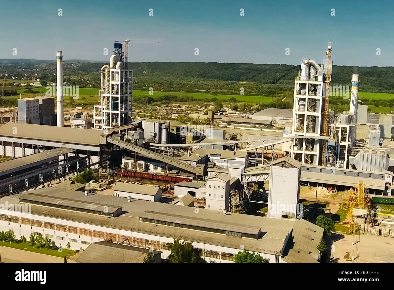 Panorama of the cement plant. Large cement plant. The production of ...