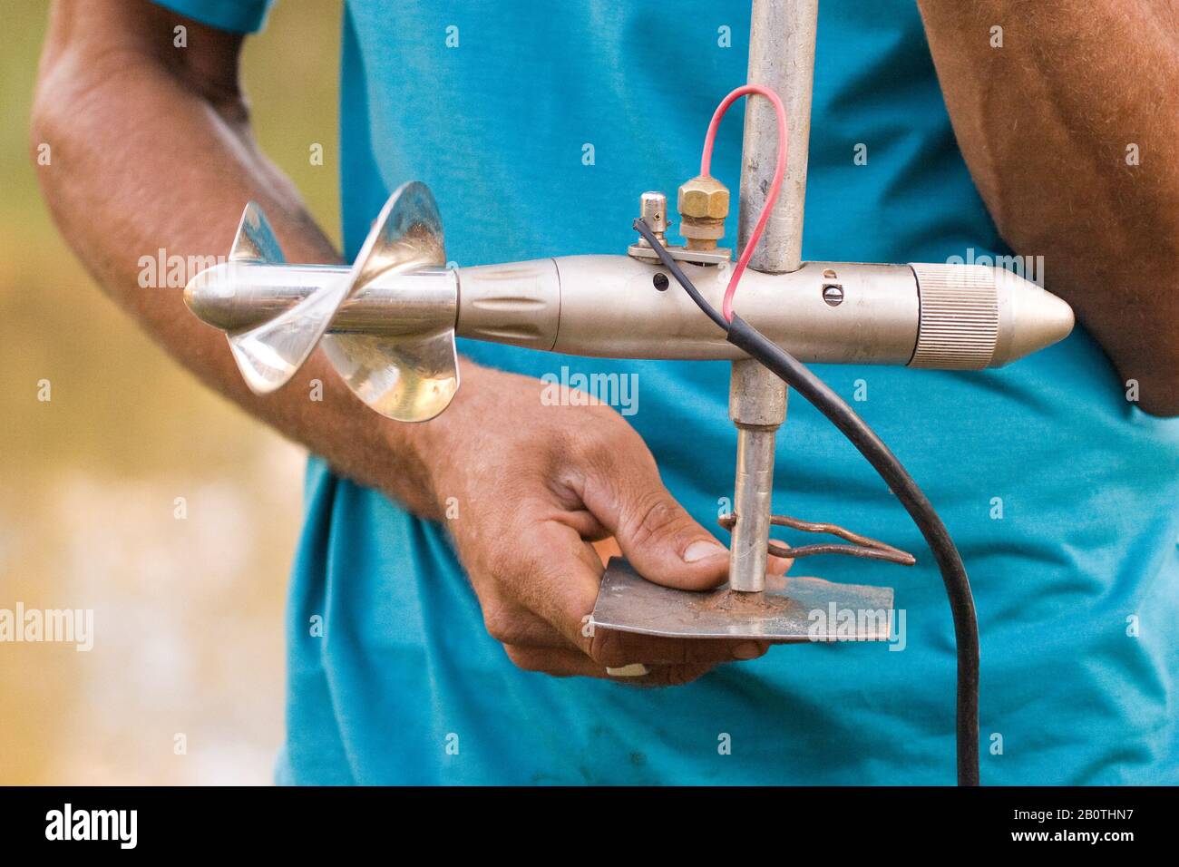 Equipment demonstration for measurement of river flow hi-res stock ...