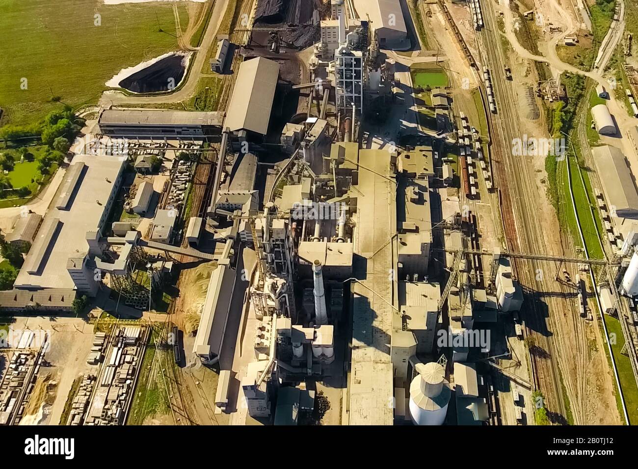 Panorama of the cement plant. Large cement plant. The production of ...
