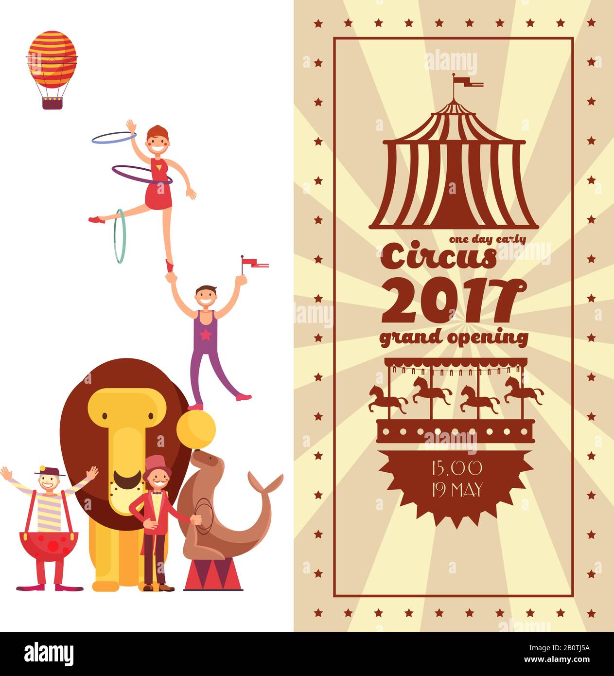 Circus poster vintage template hi-res stock photography and images - Alamy