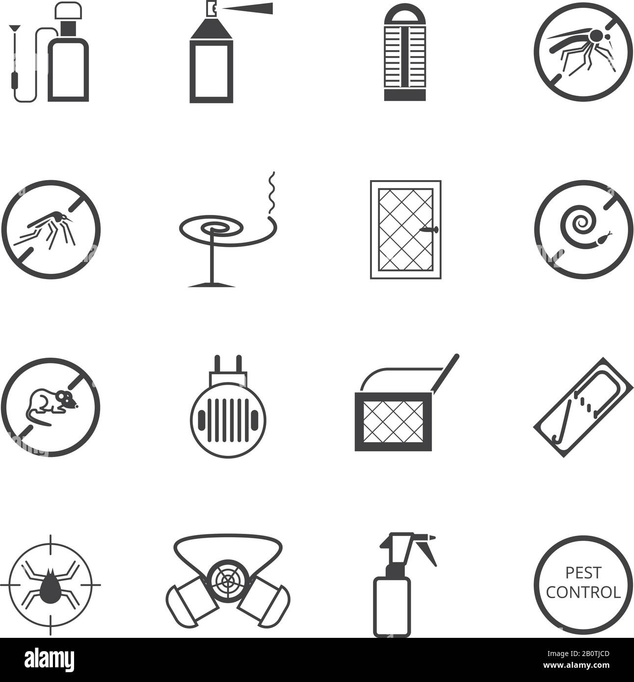 Insects and pest control vector pictograms. Pest insect mosquito ...