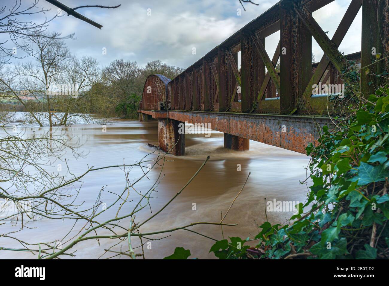 The river Wye rushes under the Duke of Beaufort Bridge as it reaches ...