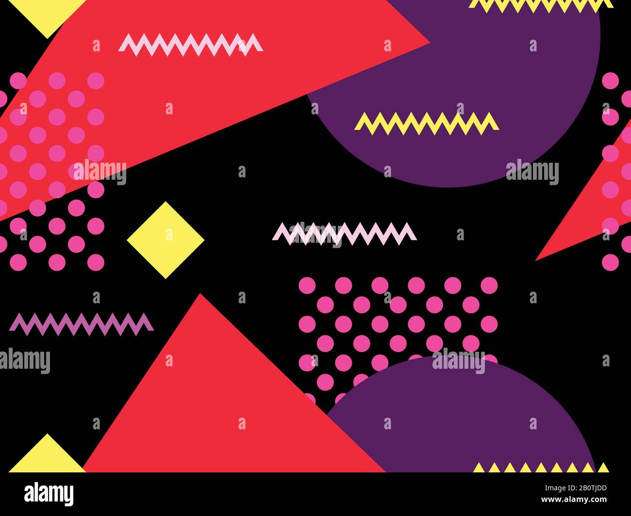 Memphis seamless pattern. Geometric elements memphis in the style of 80 ...