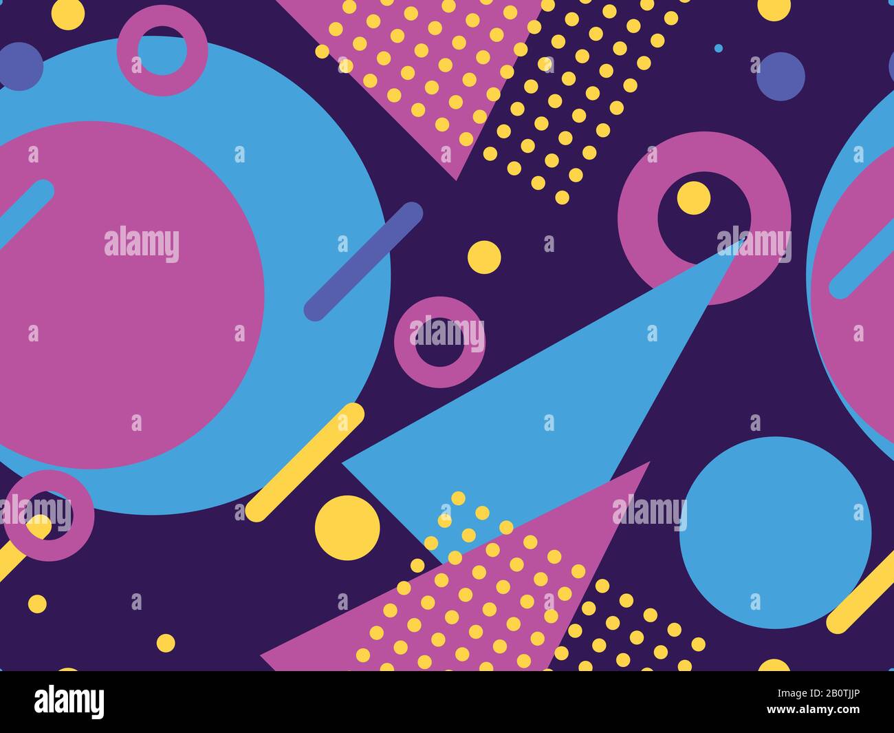 Seamless pattern with geometric figures in the style of the 80s ...