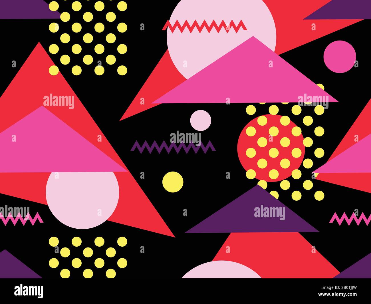 Memphis seamless pattern. Geometric elements memphis in the style of 80 ...