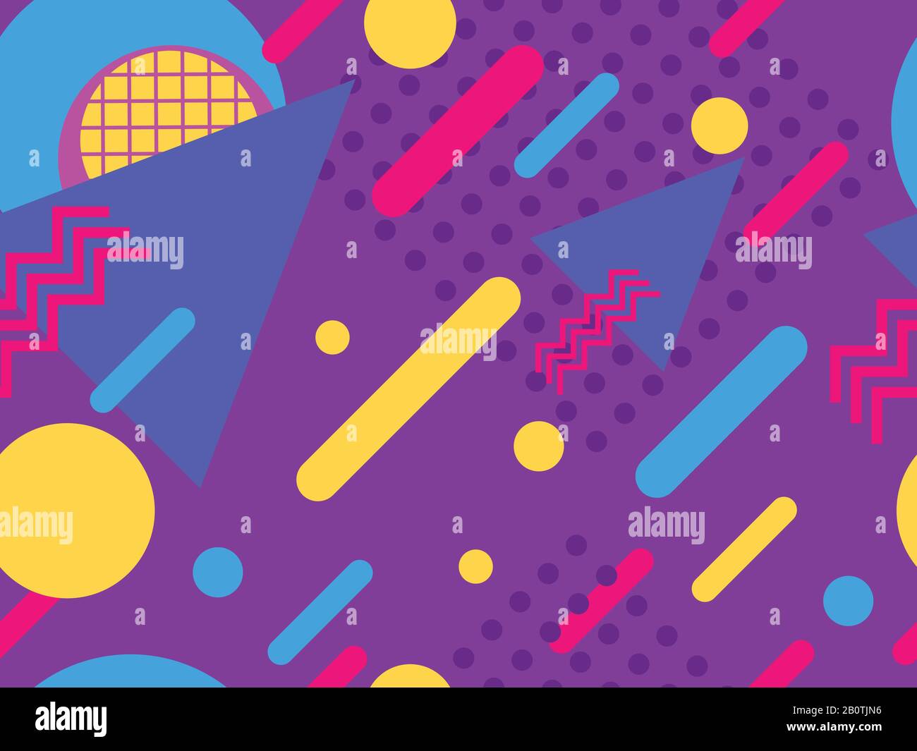 Seamless pattern with geometric figures in the style of the 80s ...