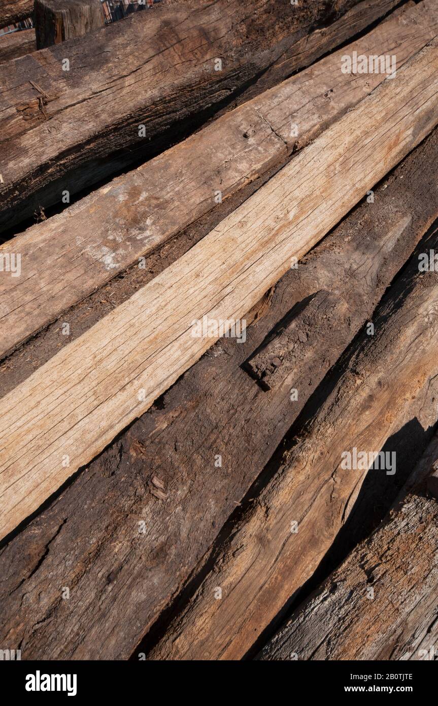 Old Wooden Beams Stock Photo - Alamy