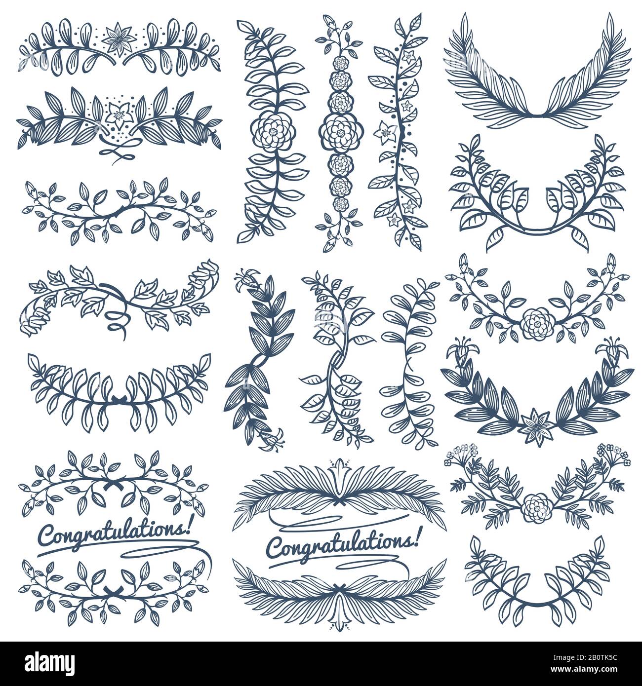 Flower wreath border Stock Vector Images - Alamy