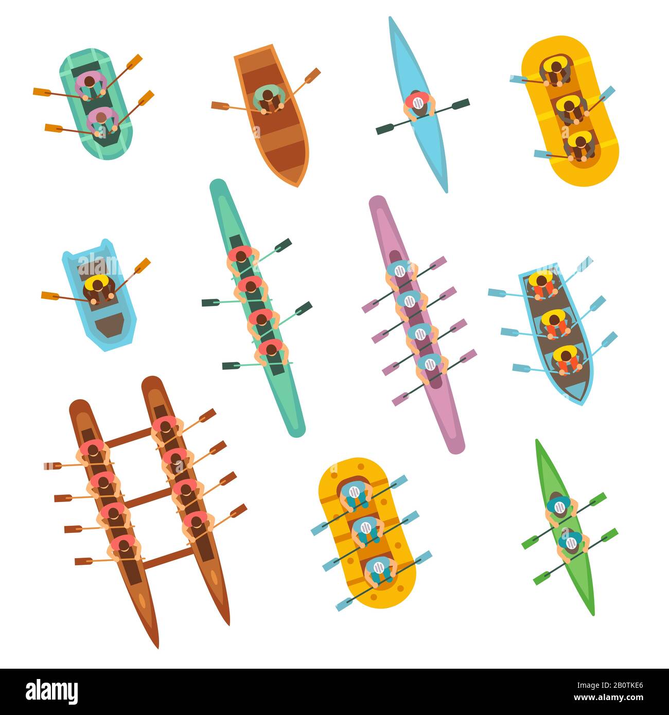 Crew Rowing Boat Drawing