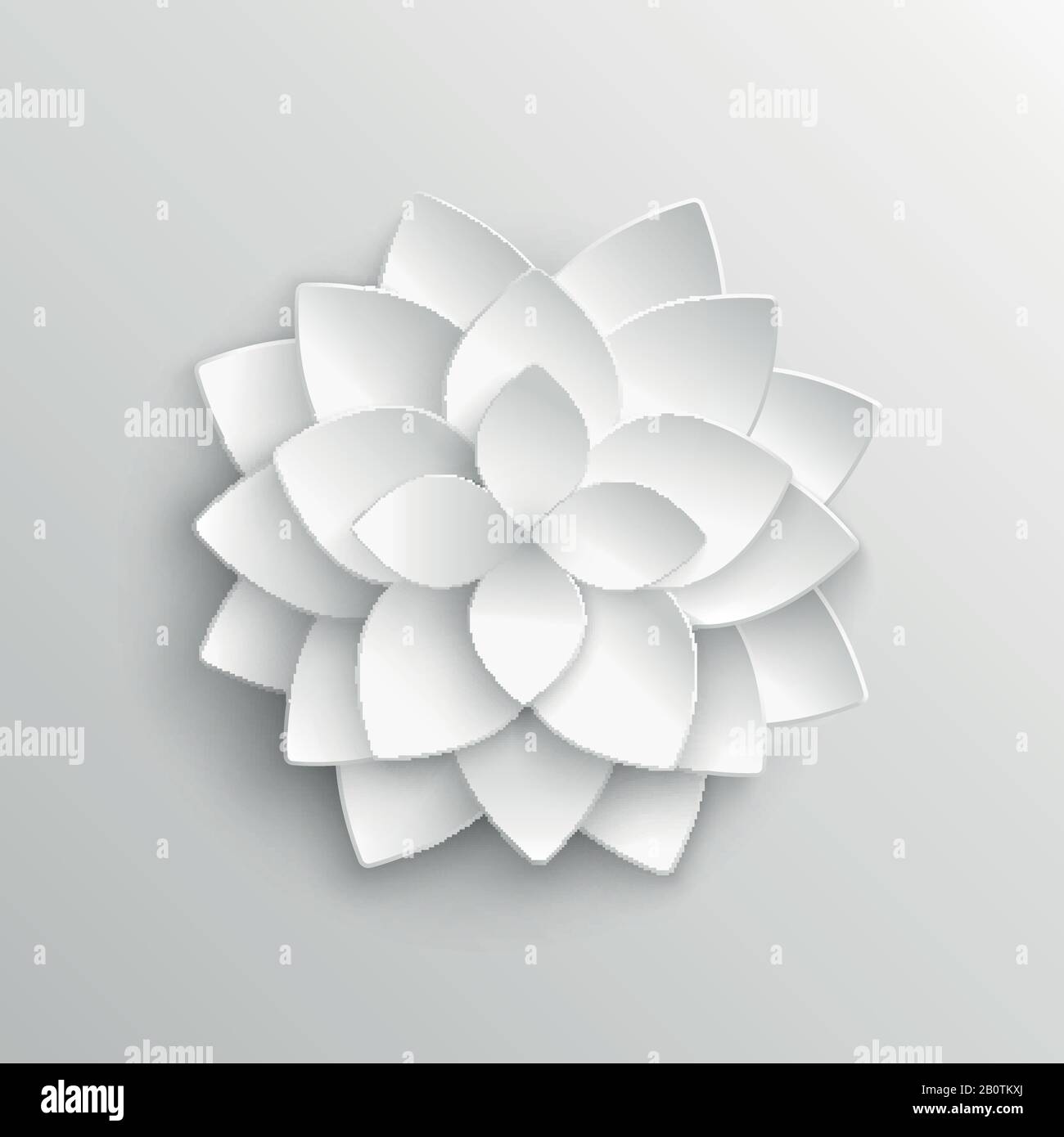White paper 3d lotus flower in origami style vector illustration ...