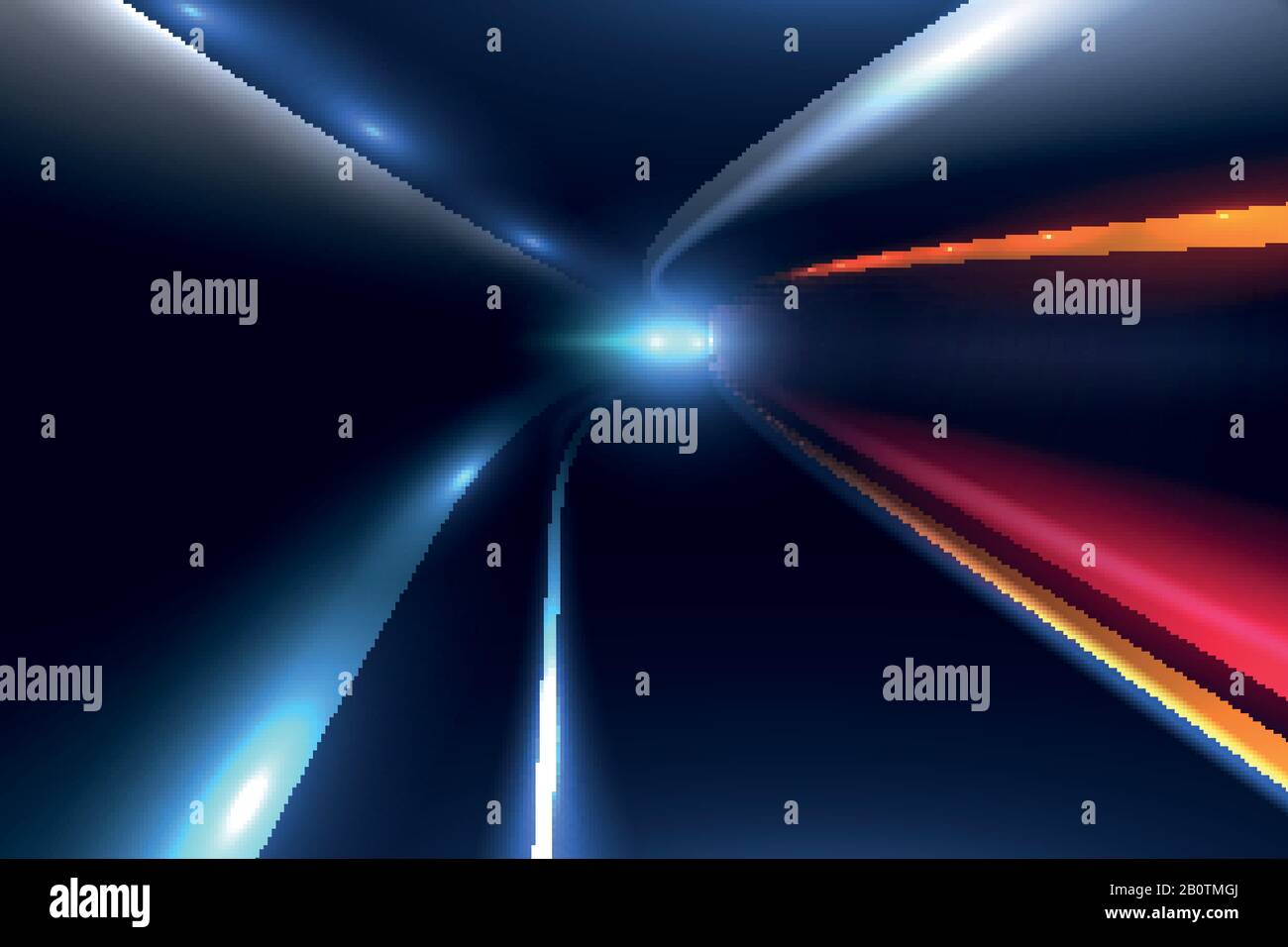 City road car light trails. High speed vector background. Illumination ...