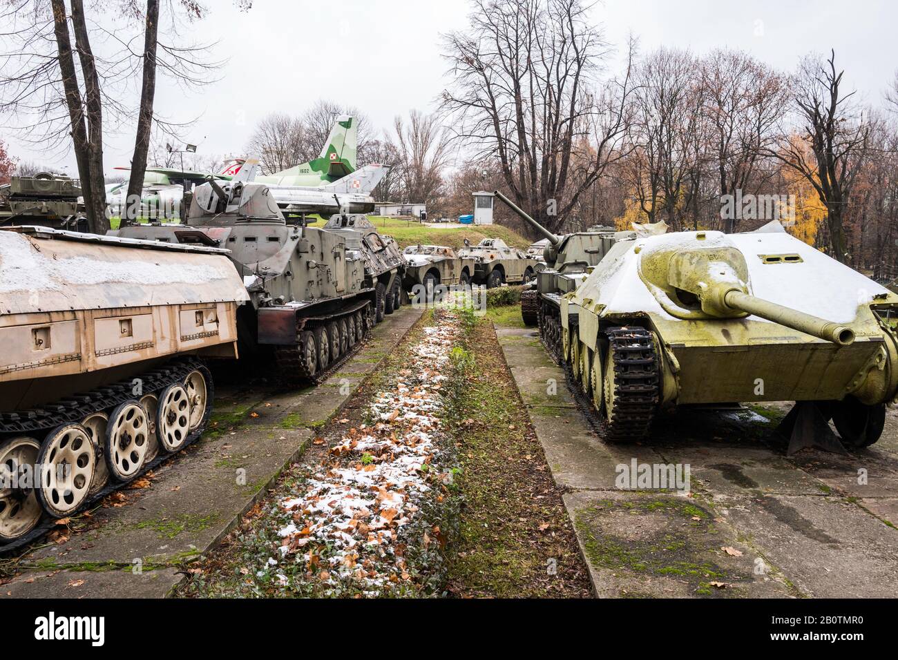 Tanks, personnel carriers and aircraft at the Museum of the Polish Army ...