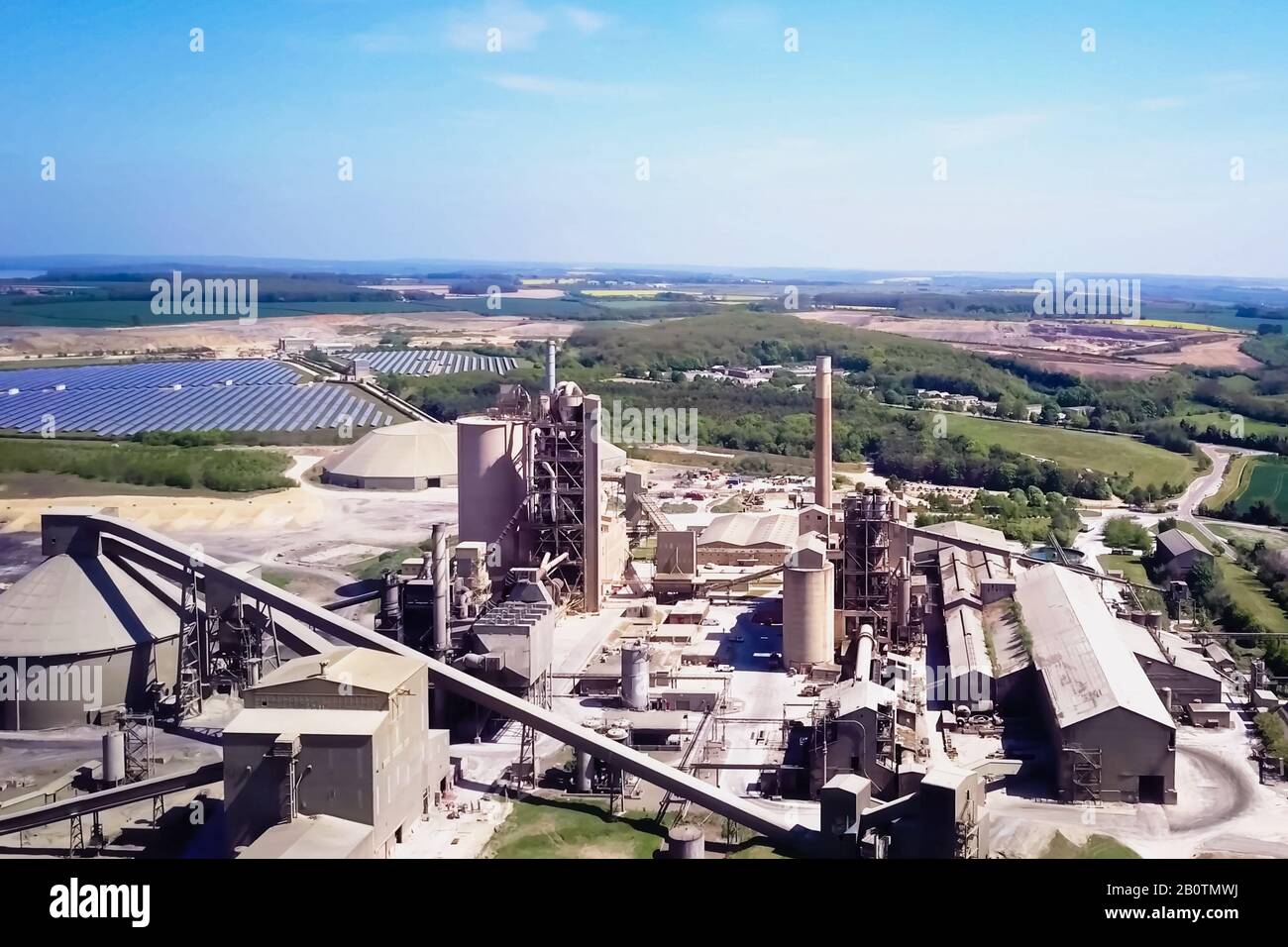 Large cement plant. The production of cement on an industrial scale in ...