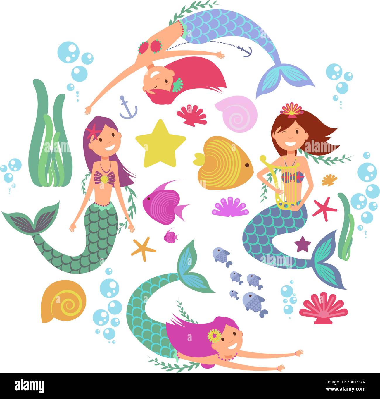 Mermaid with shell art hi-res stock photography and images - Alamy