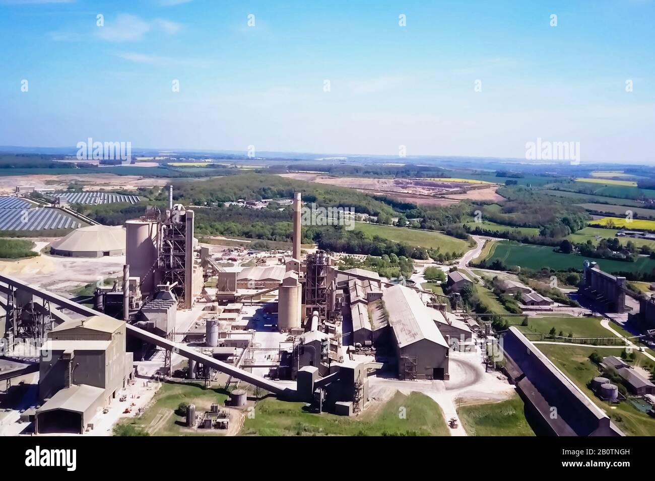 Large cement plant. The production of cement on an industrial scale in ...