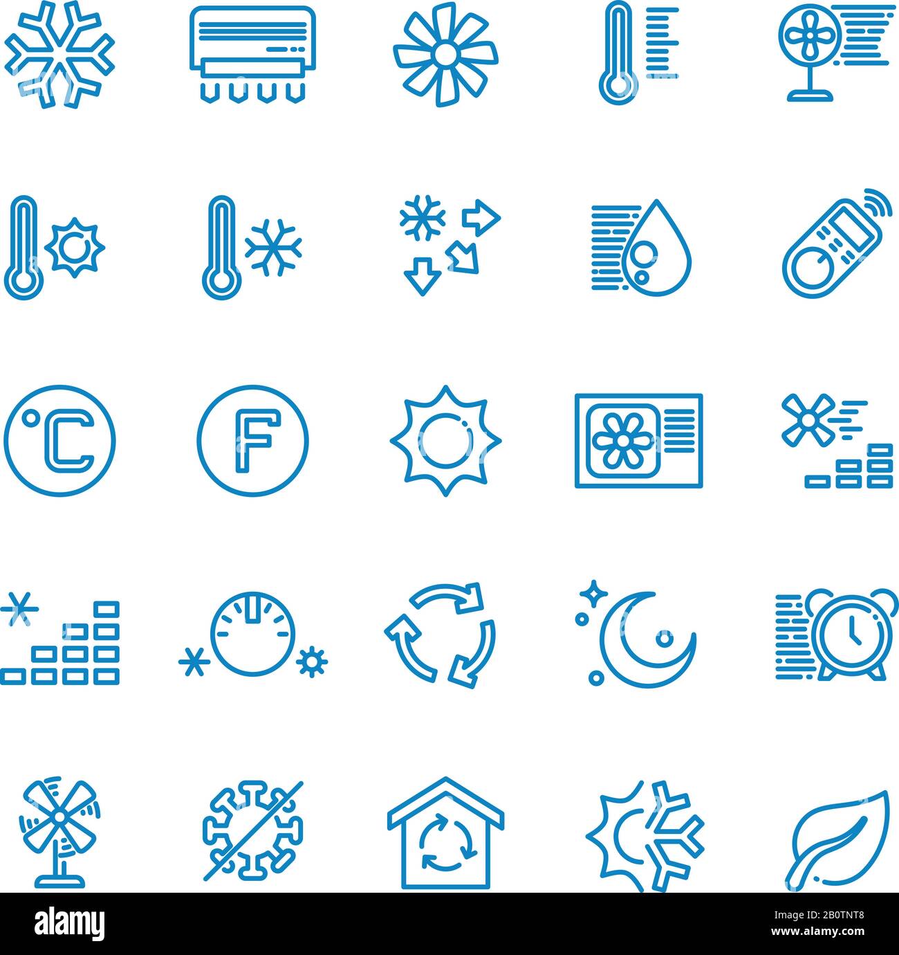 Air conditioning vector line icons. Temperature, humidity, drying ... Air conditioning vector line icons. Temperature, humidity, drying ...