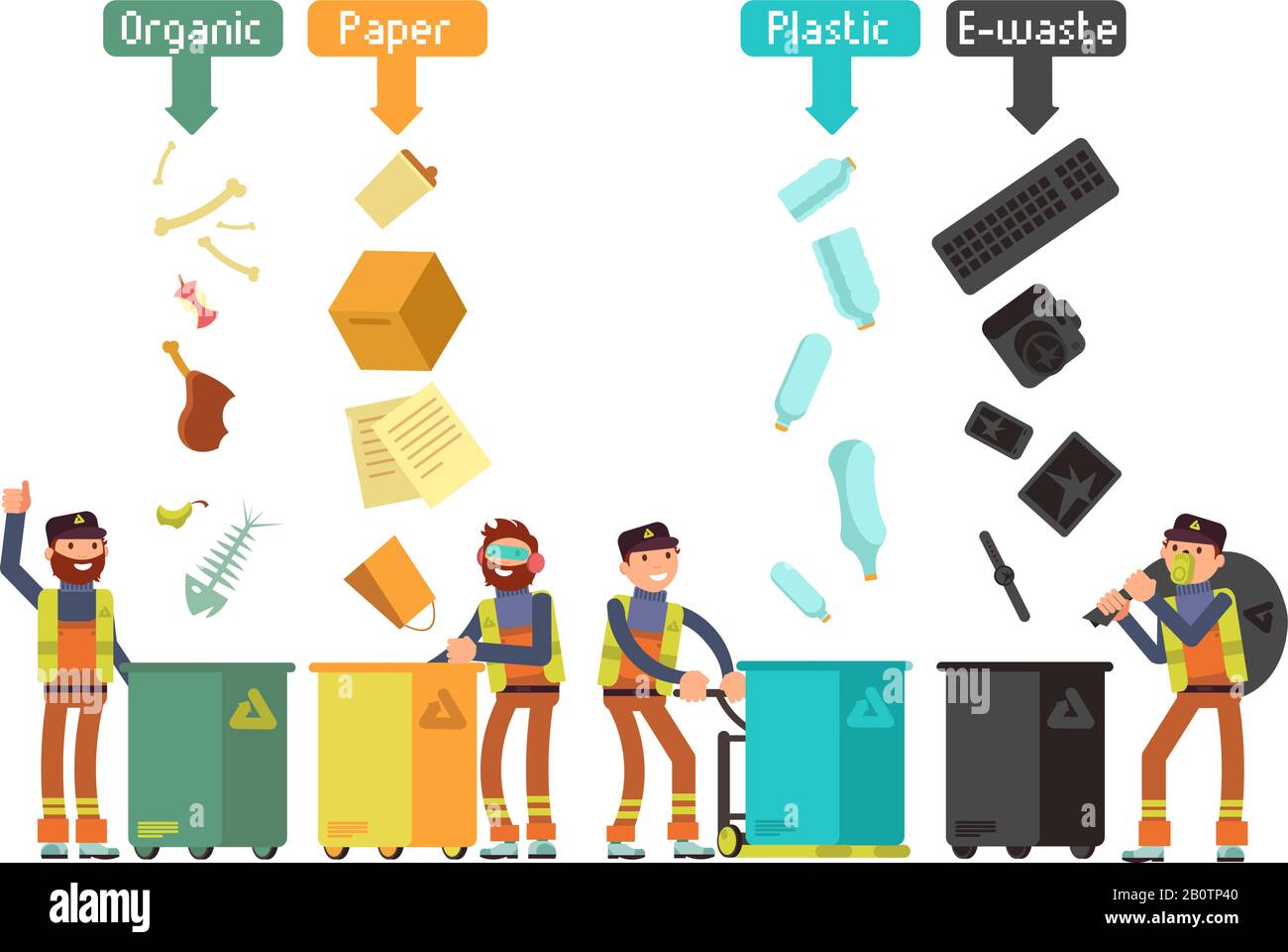 Garbage waste segregation for recycling vector concept. Segregate waste ...