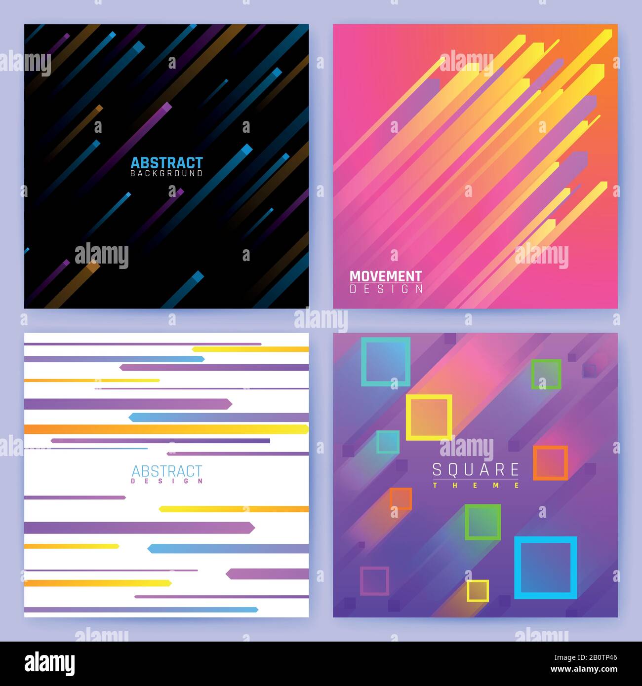 Abstract trendy motion vector backgrounds with colorful geometric ...