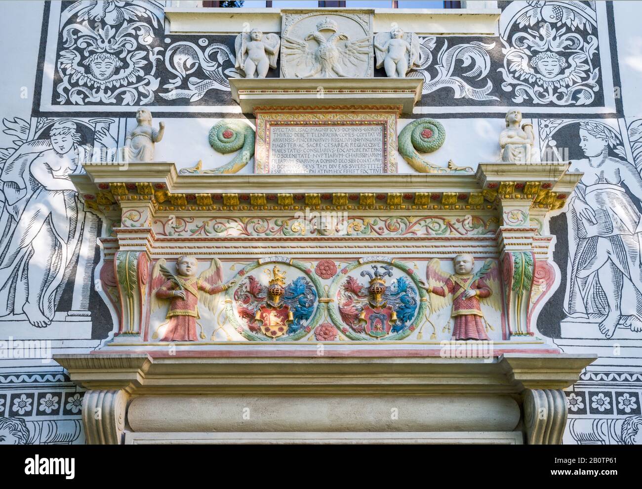 Renaissance portal with sgraffito at Wedding Palace (Sobasny Palac ...