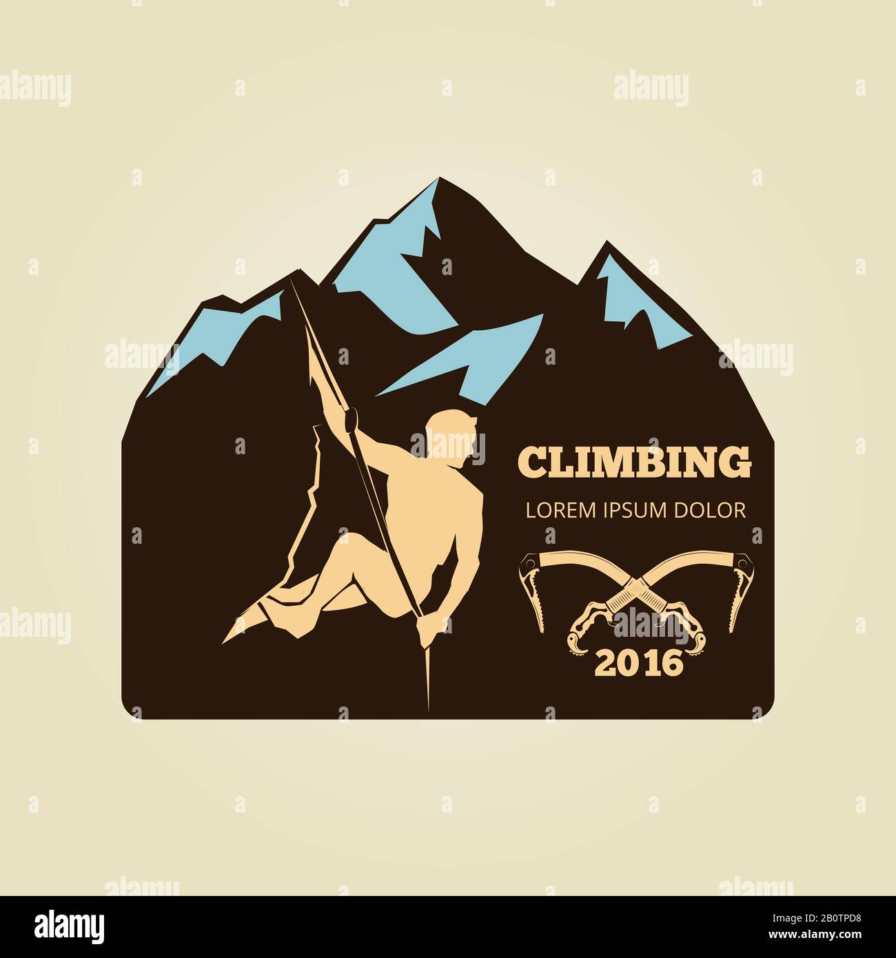 Vintage mountain climbing logo - sport activity badge or banner ...
