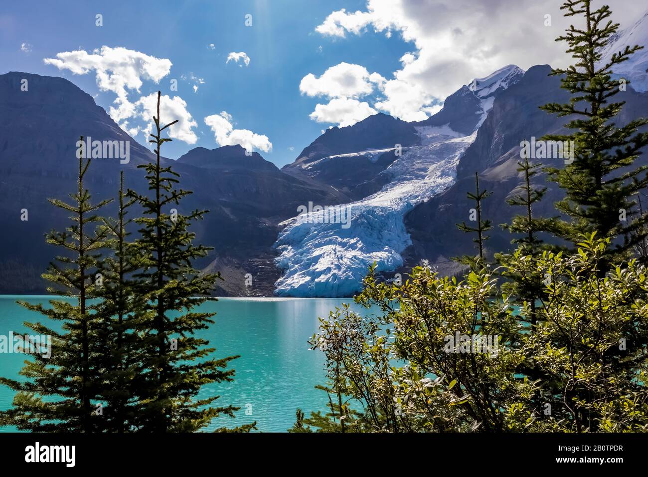 Berg Lake below Mt. Robson in Mount Robson Provincial Park, British ...