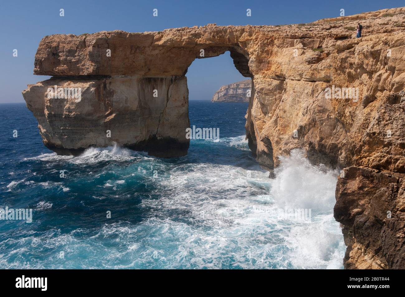 The Azure Window Rock Formation on the coast of the island of Gozo ...