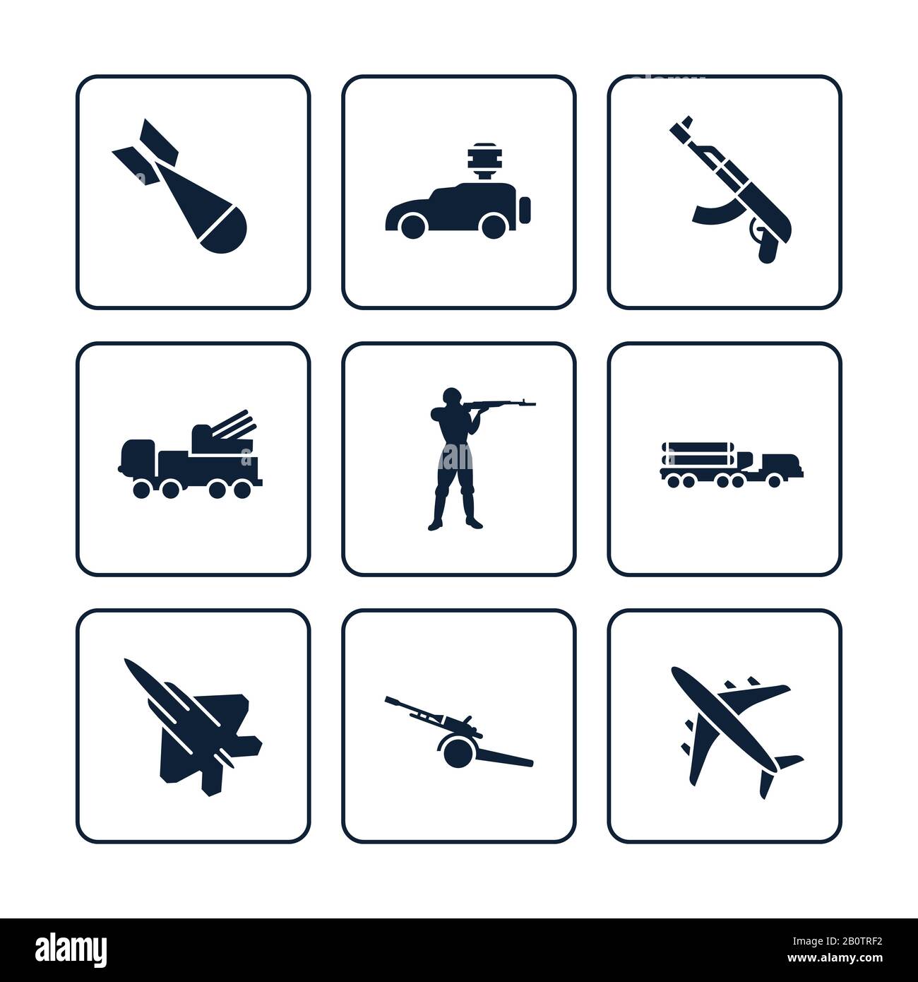 War army concept icons Cut Out Stock Images & Pictures - Alamy