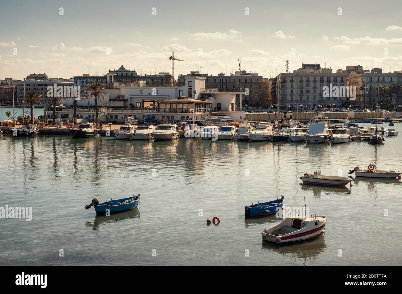 Boats in port of Bari, Italy Stock Photo - Alamy